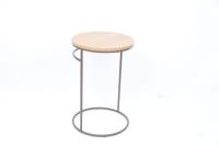 China Brown Wooden Top Living Room Coffee Table With Polished Stainless Steel Base for sale