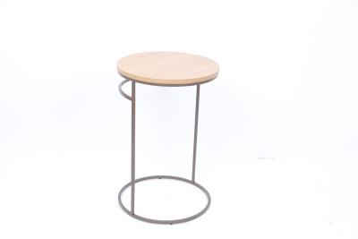 China Brown Wooden Top Living Room Coffee Table With Polished Stainless Steel Base for sale
