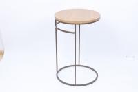 China Brown Wooden Top Living Room Coffee Table With Polished Stainless Steel Base for sale
