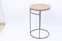 China Brown Wooden Top Living Room Coffee Table With Polished Stainless Steel Base for sale