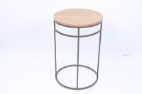 China Brown Wooden Top Living Room Coffee Table With Polished Stainless Steel Base for sale