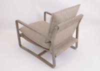 China Hotel Bedroom Solid Oak Wood Lounge Chair Stainless Steel Base for sale