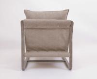 China Hotel Bedroom Solid Oak Wood Lounge Chair Stainless Steel Base for sale