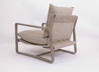 China Hotel Bedroom Solid Oak Wood Lounge Chair Stainless Steel Base for sale