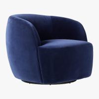 China Upholstered Single Round Armchair Durable Using Luxury Wooden Frame for sale