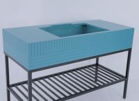 China Stainless Custom Modern Bathroom Vanity With Metal Console for sale