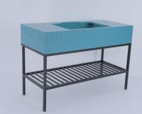 China Stainless Custom Modern Bathroom Vanity With Metal Console for sale