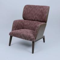 China Solid Beech Wood Luxury Fabric Leisure Lounge Chair With PU Guesting for sale