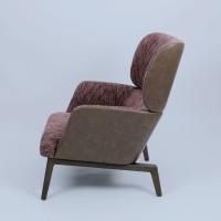 China Solid Beech Wood Luxury Fabric Leisure Lounge Chair With PU Guesting for sale