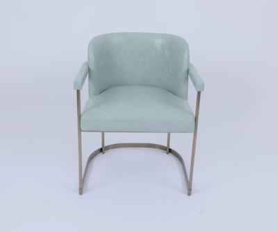 China Brushed Brass Luxury Vinyl Living Room Stainless Steel Dining Chair Commercial for sale