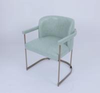 China Brushed Brass Luxury Vinyl Living Room Stainless Steel Dining Chair Commercial for sale