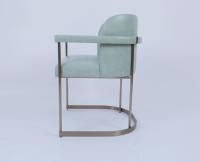 China Brushed Brass Luxury Vinyl Living Room Stainless Steel Dining Chair Commercial for sale