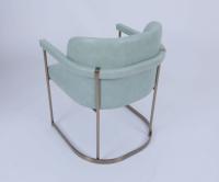 China Brushed Brass Luxury Vinyl Living Room Stainless Steel Dining Chair Commercial for sale