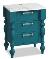 China Custom Night Stand Bedside Table in solid wood & marble top Modern for sale