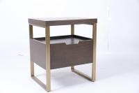 China Custom Night Stand Bedside Table Solid Wood Stainless Steel for sale