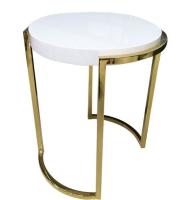 China Brass / Gold Glass Living Room Coffee Table Decoration For Hotel Bedroom for sale