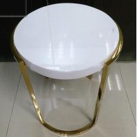 China Brass / Gold Glass Living Room Coffee Table Decoration For Hotel Bedroom for sale