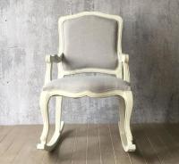 China European Style Wooden Leisure Chair , White High Back Velvet Chair dining for sale