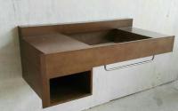 China Floating Modern Bathroom Vanity Cabinets Brown Color With Professional Custom for sale