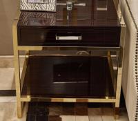 China High End Hotel Bedside Tables 1 Drawer For 5 Star , Marble Top Nightstand for sale