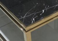 China Metal Frame Living Room Coffee Table Black Contemporary Stone Top Side Table for sale