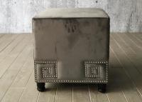 China Velvet Fabric Bedroom Ottoman Bench Cube For End Bed , Grey Color for sale