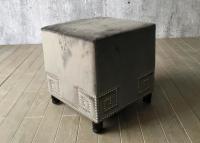 China Velvet Fabric Bedroom Ottoman Bench Cube For End Bed , Grey Color for sale
