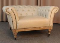 China European Style Living Room Couches , Antique Crushed Velvet Sofa Oak Wood for sale