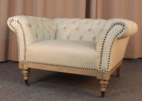 China European Style Living Room Couches , Antique Crushed Velvet Sofa Oak Wood for sale