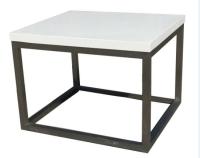 China Elegant Brushed Modern Furniture Coffee Table Durable Square Glass Top Table for sale