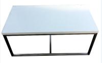 China Elegant Brushed Modern Furniture Coffee Table Durable Square Glass Top Table for sale