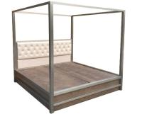China Metal Frame Queen Bedroom Furniture Sets King Bed With Light Oak Wood for sale