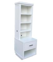 China PU Finish Tall Bedside Tables With Drawers / White Narrow Tall Nightstand for sale