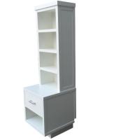 China PU Finish Tall Bedside Tables With Drawers / White Narrow Tall Nightstand for sale