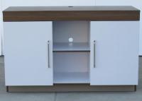 China White Color Hotel Microwave Fridge Cabinet HPL Top With Side Mounted for sale