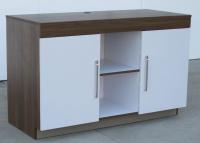 China White Color Hotel Microwave Fridge Cabinet HPL Top With Side Mounted for sale