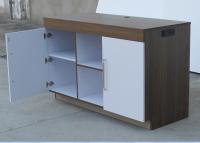 China White Color Hotel Microwave Fridge Cabinet HPL Top With Side Mounted for sale
