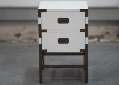 China Elegantly Wooden Hotel Bedside Tales With 2 Drawers , Metal Frame for sale