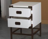 China Elegantly Wooden Hotel Bedside Tales With 2 Drawers , Metal Frame for sale