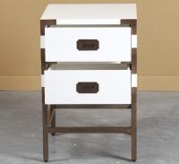 China Elegantly Wooden Hotel Bedside Tales With 2 Drawers , Metal Frame for sale