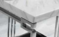 China White Quartz Top Living Room Coffee Table Metal Frame With Stainless Steel Polished for sale