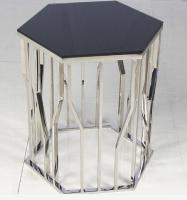 China Professional Custom Black Glass Top End Tables Hospitality Case Goods W50 * H55CM for sale