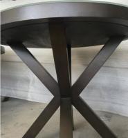 China 6MM Tempered Glass Top Round Dining Table Hotel Interior Furniture ISO Listed for sale