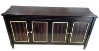 China Ebony Wood 4 Door Dresser Brass Metal Boutique Hotel Furniture Eco Friendly for sale