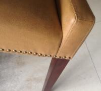 China Yellow Vinyl Upholstered Furniture Dining Room Chairs With Neilheads , 60% Sheen for sale