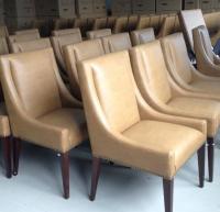 China Yellow Vinyl Upholstered Furniture Dining Room Chairs With Neilheads , 60% Sheen for sale