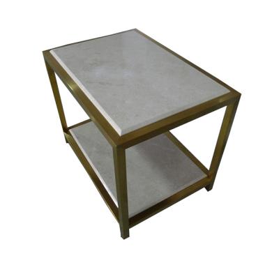 China White Stone Top Living Spaces Coffee Table Furniture , Fully Assambled Oak Bedside Tables for sale