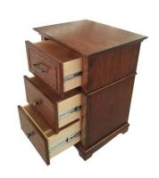 China 3 Drawer Hotel Bedside Tables For Bedroom Furniture , Walnut Veneer for sale