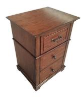 China 3 Drawer Hotel Bedside Tables For Bedroom Furniture , Walnut Veneer for sale