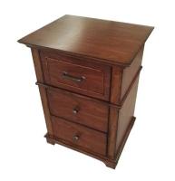 China 3 Drawer Hotel Bedside Tables For Bedroom Furniture , Walnut Veneer for sale